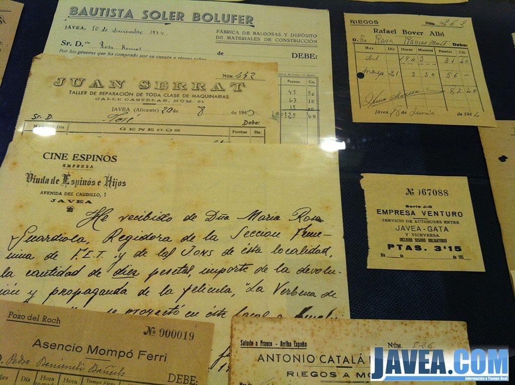 Facturas de comercios y servicios de la época - Jávea.com | Xàbia.com