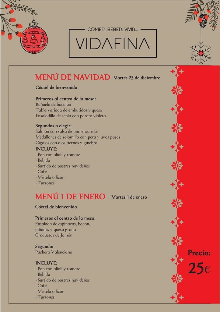 Menú de Navidad y Año Nuevo 2018 VidaFina