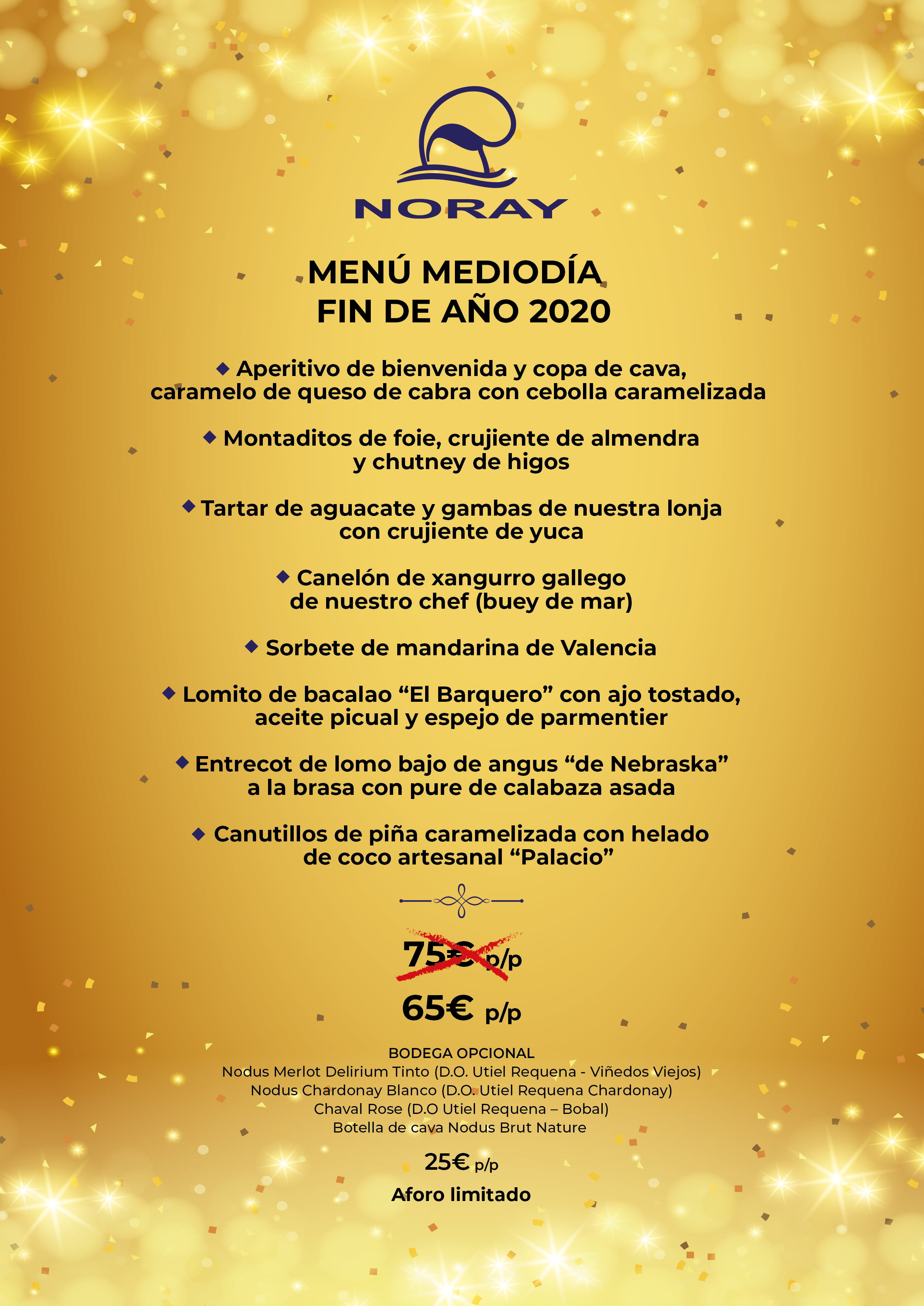 Noray Restaurant Menu End of the year at noon - Jávea.com | Xàbia.com