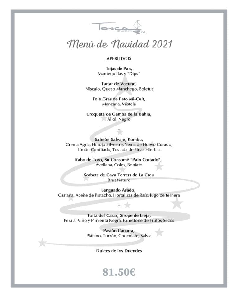 Menú de Navidad en Tosca Restaurante - Jávea.com | Xàbia.com