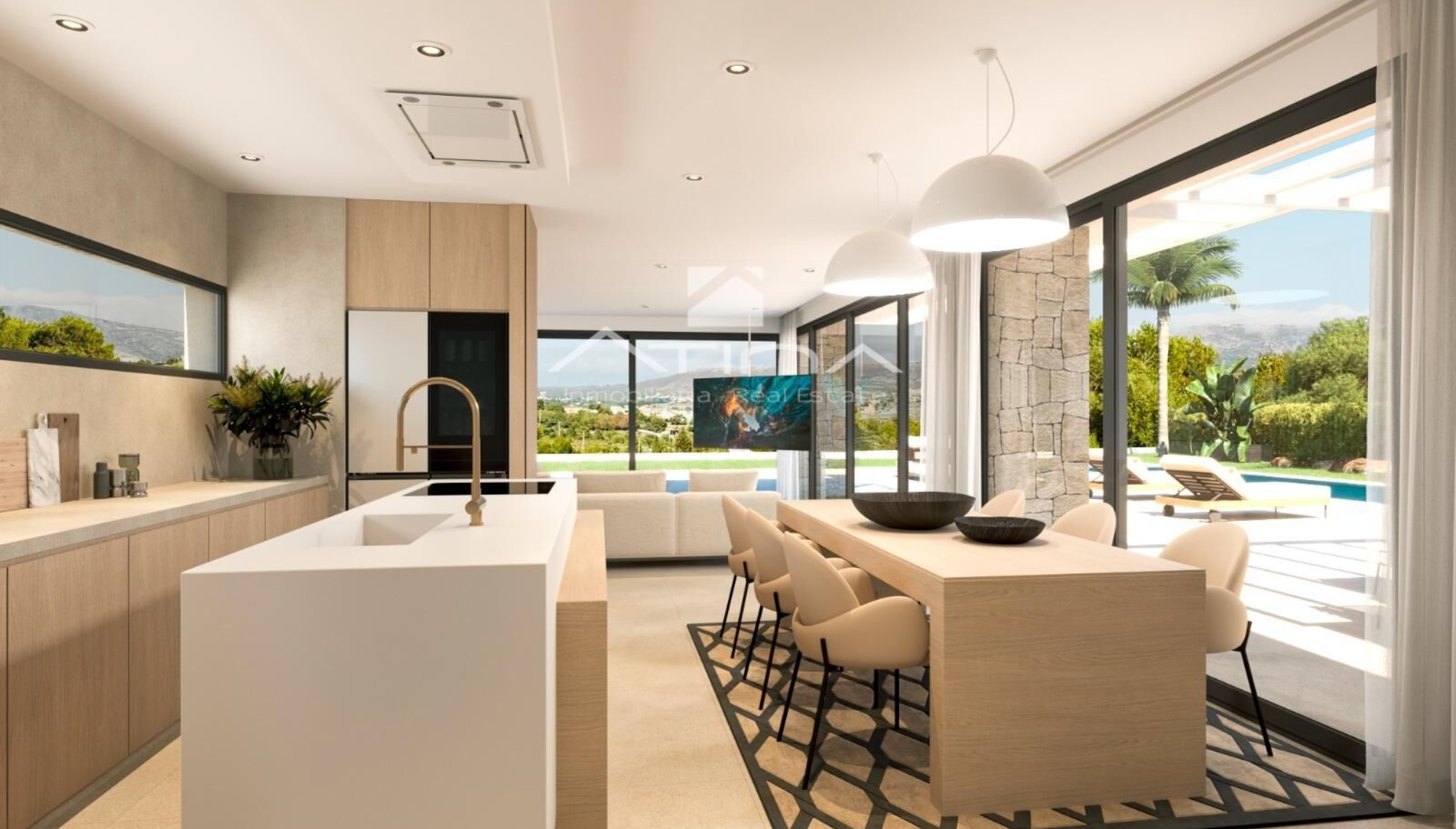 Cocina abierta totalmente equipada, diseñada para combinar ...