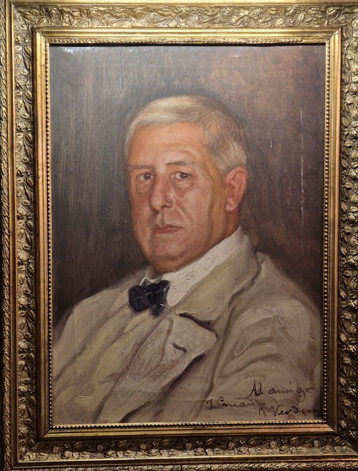Retrato al óleo de Julio Cruañes Soler por Ricardo Verde Rubio. 1916 ...
